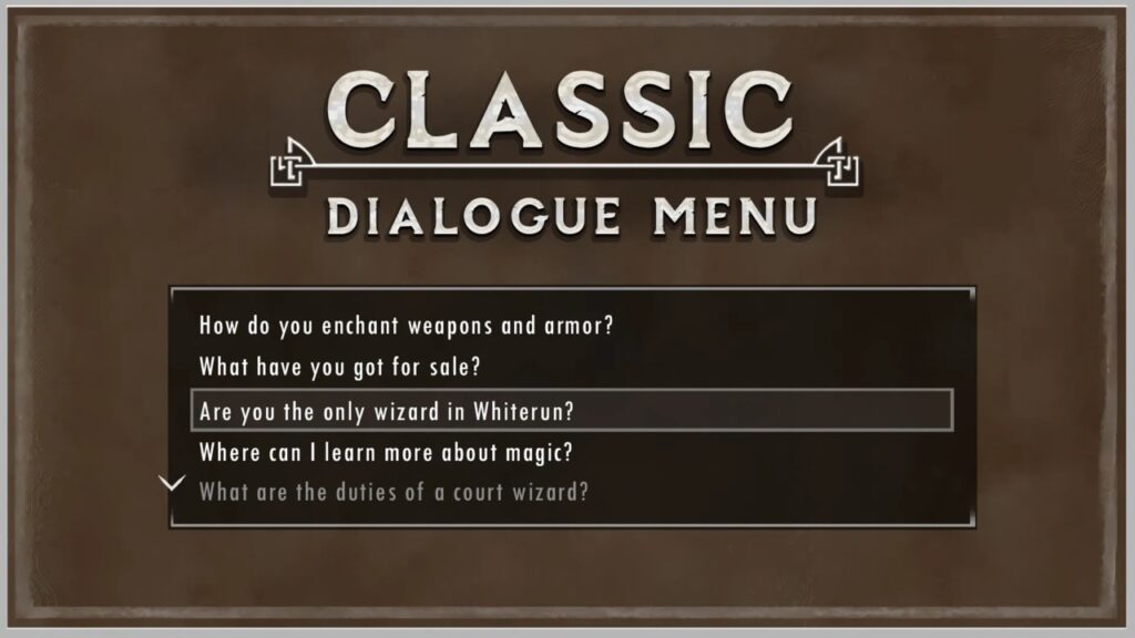 Skyrim Creation「Classic Dialogue Menu」解説 – DIGIROMA